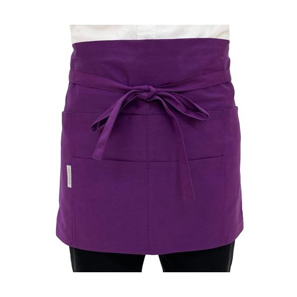 designパープル/Free Size/-・Color:パープル・サイズ：フリー・丈：約37cm　/　幅：約90cm・フロントに仕分けしやすいポケットが4つ・両サイドに大きなポケットを装備・飲食店やサービス業、ショップユニホームとして幅広...