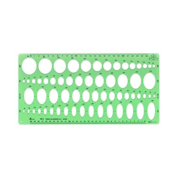 楕円定規-/-/66020・Style:楕円定規・パッケージ個数:1・本体サイズ:150×300×0.75mm・材質:IR樹脂・目に優しい色で、長時間の作業も疲れません・曲げても折れにくいIR樹脂を採用し、耐久性に優れています・コンピュータ...