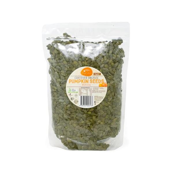 -/1kg x 1/-・Size:1kg x 1・パッケージ個数:1・Kosher認証　販売国のオーガニック認証を取得・中国の有機農場で栽培されたかぼちゃをオーストラリアBRC、HACCP認証施設で加工。・非加熱RAWタイプなので栄養価が高...