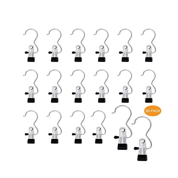 多用途フック付き-20個/ブラック/20個/LF025・Color:フック付き-20個/ブラック・多用途毎日の家庭での使用に最適で、洗濯店、旅行、家庭、業務用にも最適です。普通のソックス、帽子、靴、小物とか、キッチン、バスルーム、旅行、部屋...
