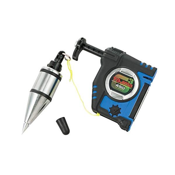 青/長さ4.5m/PCG3-B400B・Color:青・パッケージ個数:1・用途:建築用下げ振り保持器及び下げ振り・自動巻取式・糸の長さ:4.5m・適応下げ振り重量:100g~1000g・付属下げ振り:ピーキャッチクイックブラ400