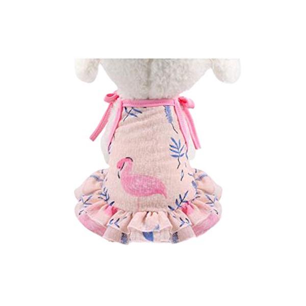 小中型犬服ピンクのフラミンゴ/Lサイズ (x 1)/CW00346・Color:ピンクのフラミンゴSize:Lサイズ (x 1)・パッケージ個数:1・材質：綿製・ポリエステル 弾力性、触り良く、伸縮性と通気性があって、お散歩、お出かけなどに...