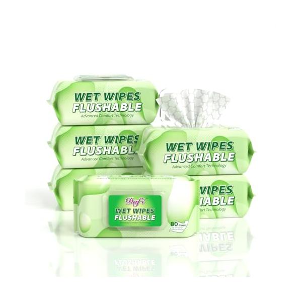 -/6個（480枚）/PC030・Size:6個（480枚）・トイレに流せる：水解性なので、使用後はトイレに流せる、処理はとても簡単です。・成分 : 水、70% バージン木材パルプ・フタ付き：プラスチック製フタ付なのでおしりふきの乾燥を防げ...