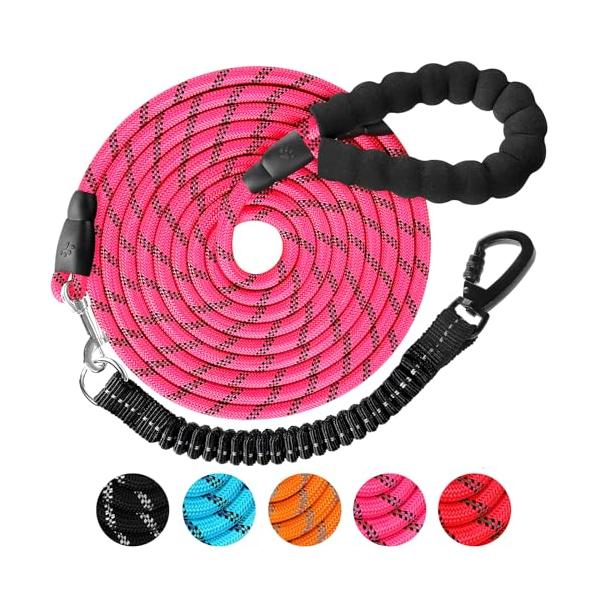 ピンク/9m（太さ8mm）/?DY-GS004・Color:ピンクSize:9m（太さ8mm）・??弾力伸縮リード付きDANOFY犬リードは、衝撃に強い天然ゴム入りの伸縮バンジーリードがついているため、急な引っ張りの衝撃を和らげ、お飼い主の...