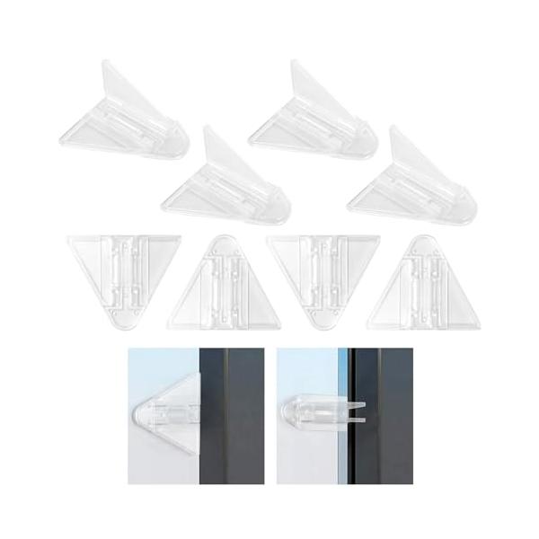 カジュアル窓ストッパー 全透明 8個入り/-/SYM-8TM・Color:窓ストッパー 全透明 8個入り・防犯対策セット：安全ロック8個入り。ガラス窓、アルミサッシ等の引き戸を、勝手に開けてしまわない様にする窓用の補助錠です。子供・ペットの...