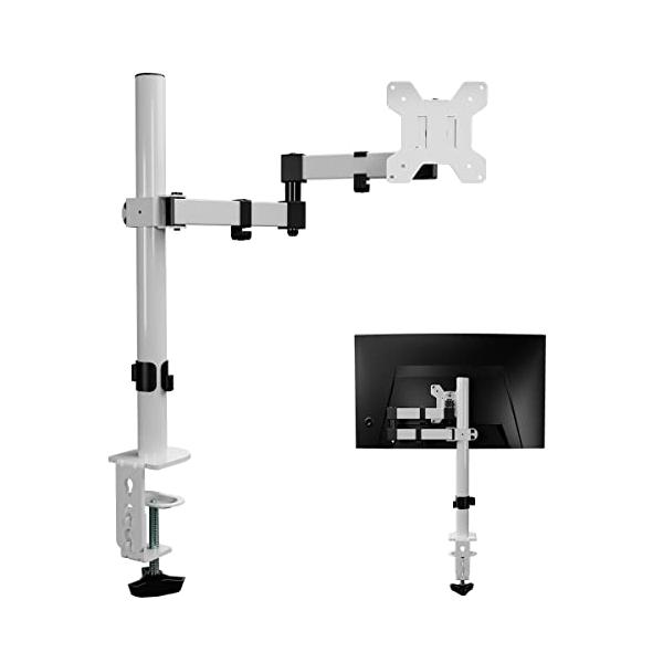 ・ホワイト 40cm 白色 ・・Color:ホワイト・【対応モニター】液晶モニターを1画面できるディスプレイアームです。耐荷重は10KGで、VESA規格は75×75mm/100×100mmで、13~32インチPCモニターに対応します。・【デ...