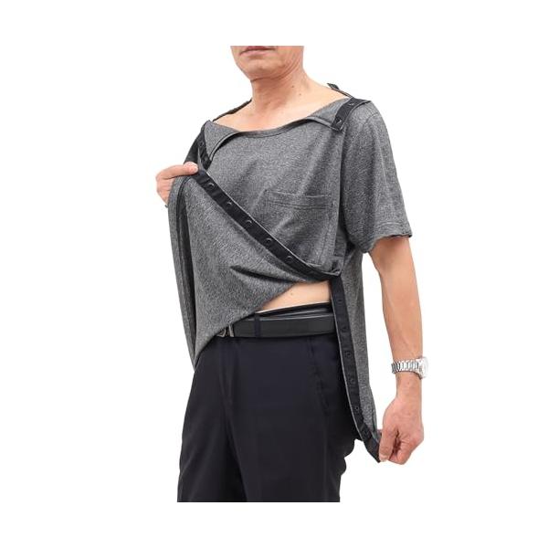 Body Blouseグレー/L/JP912-Gray-L・Color:グレーSize:L・高品質の生地介護服は95%ポリエステルと5%スパンデックスで作られており、肌触りが良く、通気性に優れ、ぴったりフィットしますが、締め付け感はありませ...