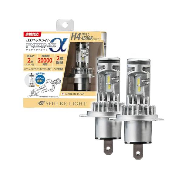 3600Lm4500K(サンライト)/H4 Hi/Lo/SRACH4045-02・Color:4500K(サンライト)Size:H4 Hi/LoStyle:3600Lm・パッケージ個数:1・セット内容:バルブ×2、書取扱説明書×1・カラー:...