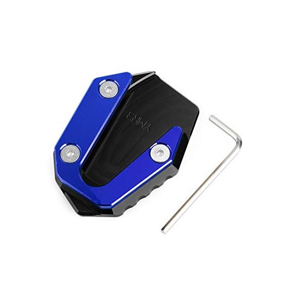 ・ブルー  ・・Color:ブルー・【セット内容】キックスタンドパッド×1・【素材】CNCアルミ合金；アルミ削り出しビレット仕上げ・【対応車種】YAMAHA YZF R25 2014-2017；YAMAHA YZF R3 2014-2017...