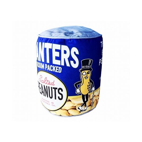 サイズ(約)：高さ38×直径26cm素材：ポリエステルピーナッツ好き必見！ピーナッツ缶がそのままクッションになりました！缶そのままデザインなので、成分表もプリントされている面白いダイカットクッションです♪小さ過ぎず、大き過ぎない、丁度良いサ...