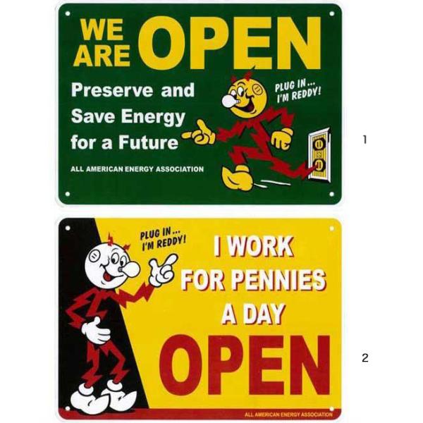 １・グリーン２・イエローサイズ(約)：高さ25.5×横33.5cm素材：プラスチック製 レディキロワットがが元気良く出迎えてくれるOPENのメッセージボードです！お店の入り口にピッタリですね。お店だけでは無く、ご自宅の玄関やガレージに飾って...