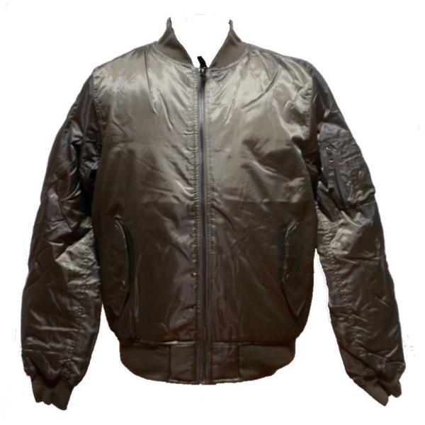 訳あり：店内在庫品のため、スナップボタンやファスナー部分に金属汚れ（サビ汚れ）がある場合がございます。フューチャーバレットのMA-1型ジャンパーです。ポケットは左右に一個ずつあり、内側と左袖部分（ファスナー付きポケットとペン挿し）にも付いて...