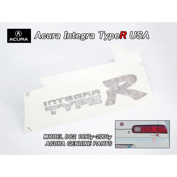 【商品名】アキュラ.インテグラ純正デカール-リア"INTEGRA TypeR"＊タイプR(TypeR)グレード用＊北米(US)1997年-2001年モデル【適合車種】ホンダ.インテグラ.タイプR＊DC2/DB8系 平成07年10月-13年0...