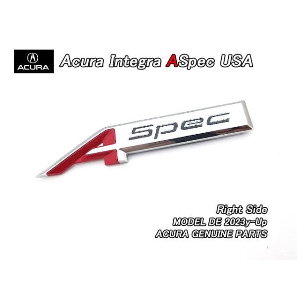 【商品名】北米(US)アキュラ.インテグラ純正エンブレム-サイド"A Spec"マーク＊フロントフェンダー右側用＊北米(US)2023年-2024年モデル【適合-車種】アキュラ.インテグラ.Aスペック＊DE系(DE4)-北米(US)専売車【...