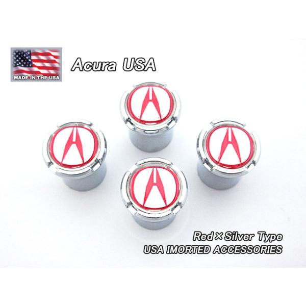 【商品名】アキュラ"Logo"入りホイールエアバルブステムキャップ＊赤色×銀色(Red "A" × Silver Back Ground)＊北米(US)社外品【適合車種】ホンダ・アキュラ各車【適合注釈】＊エアバルブキャップは、基本的に世界統...