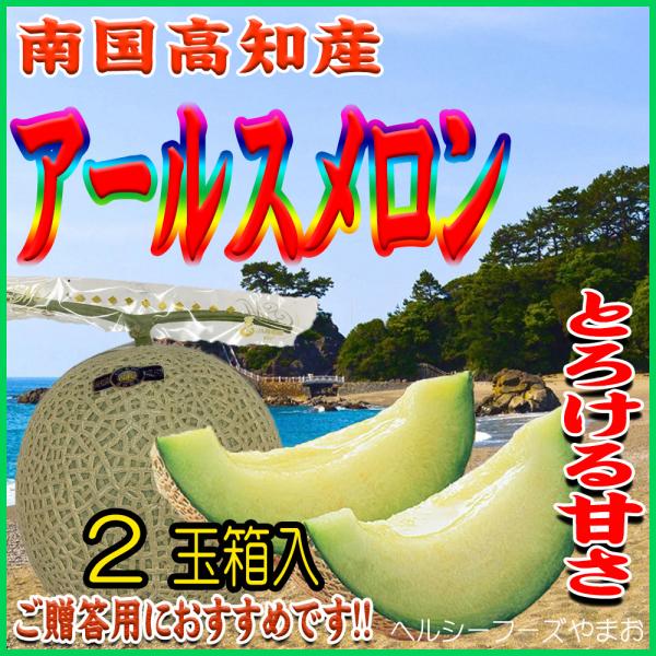 高知県産★ハウス離床栽培★緑肉★アールスメロン★の正箱入りです。入数は【２玉】になります。口に入れると、とろけるような味わいと甘みが広がります。この時期、贈り物用の果物として最適です、また、ご家庭用でも喜んでいただけると思います。ぜひ、この...