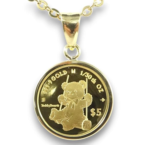 11101113◆コイン：K24(999.9) 1/30oz ＄5 COOK ISLANDS 2025CHARLESIII◆枠：18金（K18） ◆大きさ：縦約14.8mm横約12.3mm◆バチカンサイズ：縦約5.0mm×横約3.0mm×奥...