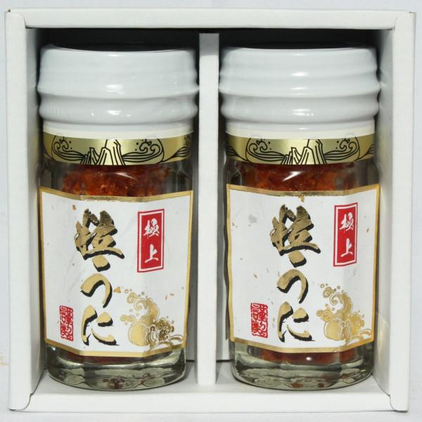 塩とアルコールのみを使う、昔ながらの独自の製法で作られた『粒うに』紫ウニ、バフンウニの２種類のウニを使っているので、双方の旨みを堪能することが出来ます。バフンウニと紫うにがそれぞれの一番旬なおいしい時期に漁獲し、加工しております。創業当時か...