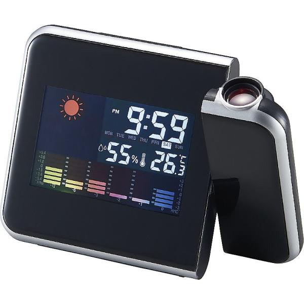 温度計、湿度計、気温変化グラフ付でウイルスや熱中症対策にも。機能：時計、アラーム、スヌーズ、カレンダー、温度計、湿度計、気温変化グラフ、天気予報、バックライト、時刻プロジェクター　誕生日プレゼント 結婚祝い 出産祝い 内祝い 退職祝い 長寿...
