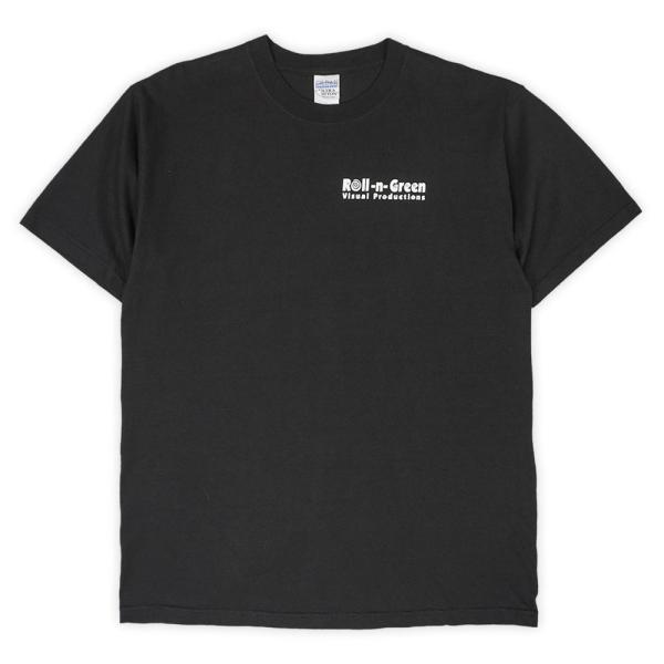商品名：Visual Productions  Roll-n-Green 00s 両面プリントTシャツ GILDAN アーチタグ 販促 アドバタイズ (-9293)表記サイズ：L実寸サイズ：着丈(襟元から裾):73cm  身幅(脇下から脇下...