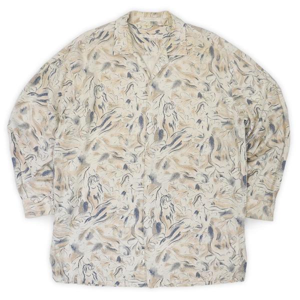 商品名：ペリーエリス PERRY ELLIS 90s オープンカラーシャツ 開襟 長袖 珍品 USA ヴィンテージ 古着 (-8741)表記サイズ：M実寸サイズ：着丈(襟元から裾):82cm  身幅(脇下から脇下):63cm  肩幅:56c...