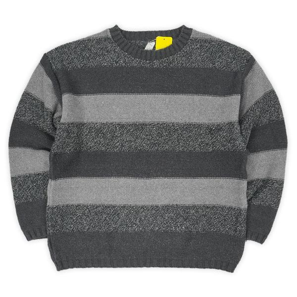 商品名：Winona Knitting Milles 80s ワイドボーダー コットンニット ヴィンテージ USA製 L.L.Bean 古着 セーター (-7013)表記サイズ：M実寸サイズ：着丈(襟元から裾):65cm  身幅(脇下から脇...