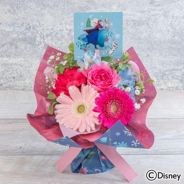 ■お届け 3日後以降でご指定可■注文締切2026/03/28　14:00まで元気いっぱいのガーベラと、優雅なバラ、まるで「アナ」と「エルサ」のようです。そこに雪の結晶を思わせるデルフィニウムやカスミソウを合わせました。いつも一緒にいたいあの...