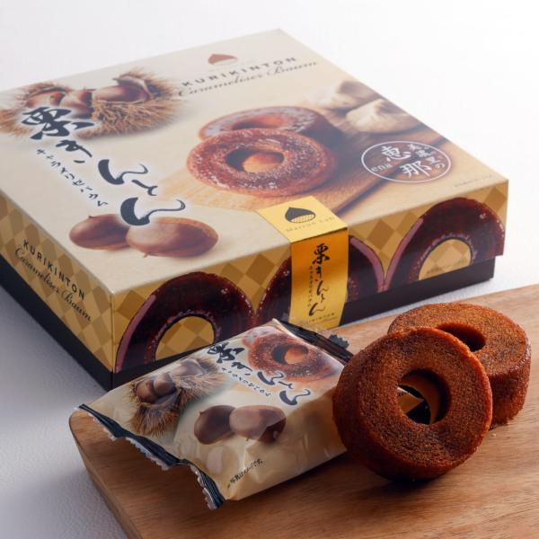 ■栗きんとんキャラメリゼバウム　6個入栗きんとん風味の可愛いミニバウム、栗きんとんキャラメリゼバウムが登場！しっとりとした生地には、濃厚な栗の味わいが詰まっており、香ばしくキャラメリゼされた外側が絶妙なアクセントになっています。ひと口サイズ...