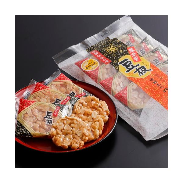 香ばしい落花生と砂糖を水飴で煮詰めて、固めた飛騨の伝統駄菓子です。落花生の風味と濃厚な甘さがお茶請けにぴったりです。内容量　8枚