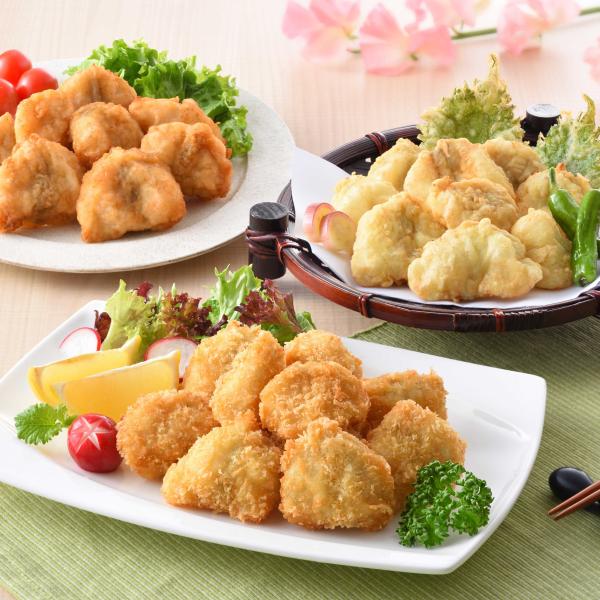 国産天然真ふぐを使用した唐揚げ・フライ・天ぷらの詰合せです。あっさりとしたフクの味に香ばしさをまとったビールのおつまみやご飯のおかずに好適な揚げ物詰合せです。　まふくの天ぷら２００ｇまふく唐揚げ２００ｇまふくフライ２００ｇ