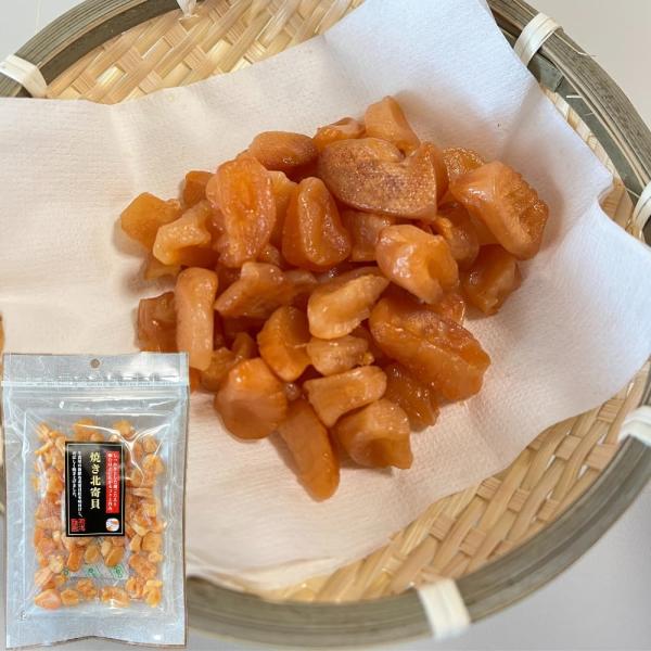 焼き北寄貝の貝柱を贅沢に使用した高級おつまみです。しっかりとした歯応えと旨味が特徴で、北寄貝の中でも特に旨味が強い部分を厳選しています。コリコリとした食感が楽しめるこの商品は、大容量でお徳用のため、酒の肴として特別なひとときを演出します。