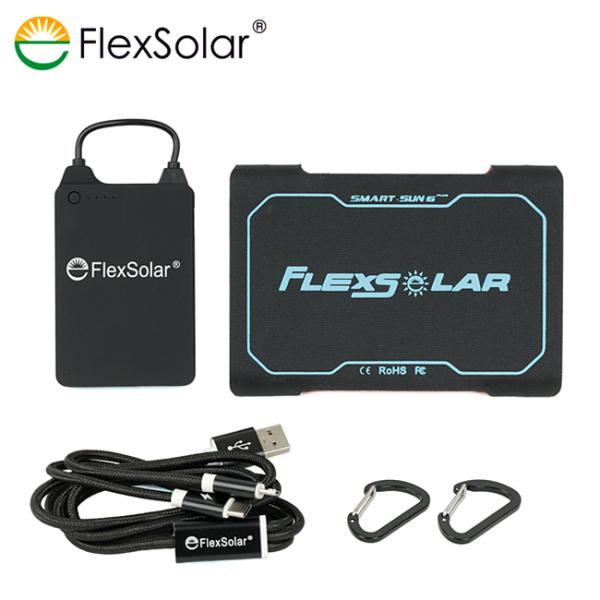 FlexSolar フレックスソーラー Pocket Power Set ポケットパワーセット FS-PP01 【ソーラーパネル/USB/充電/電源/キャンプ/アウトドア】
