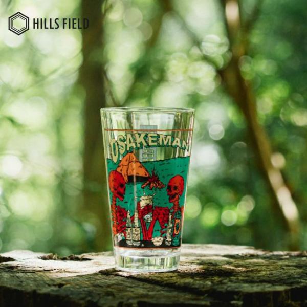 HILLS FIELD ヒルズフィールド オリジナルパイントグラス -OSAKEMAN- 480ml HF-PINT-OM-W 【  コップ 食器 お酒 アルコール ガラス アウトドア 】