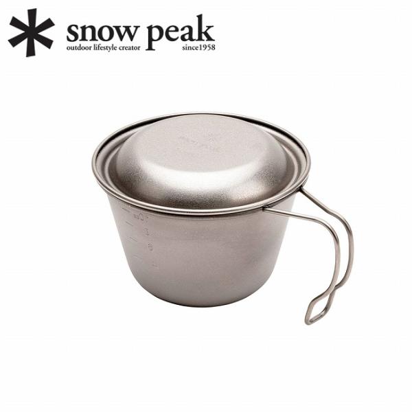 Snow Peak スノーピーク 深型チタンシェラカップ 蓋付き E-314R 【 クッカー 調理 料理 多用途 BBQ お皿 目盛り付き 計量 軽量 キャンプ アウトドア 】