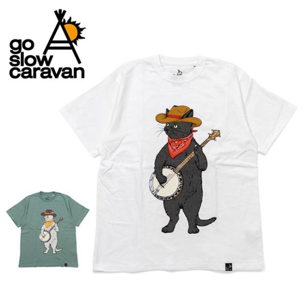 go slow caravan ゴースローキャラバン USA/C バンジョー猫 TEE  361910 【 トップス Tシャツ 半袖 コットン 綿 】【メール便・代引不可】