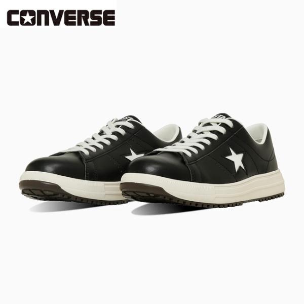 CONVERSE コンバース ONE STAR PS ワンスターPS Black/White 33701750 【 安全靴 作業靴 セーフティーシューズ JSAA規格 A種 人工皮革製 プロスニーカー 】