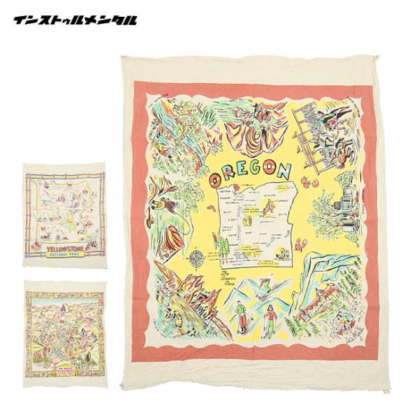 インストゥルメンタル OLD MAP CLOTH オールドマップクロス KA-015 【大判/キッチンクロス/テーブルクロス/インテリア/アウトドア】【メール便・代引不可】