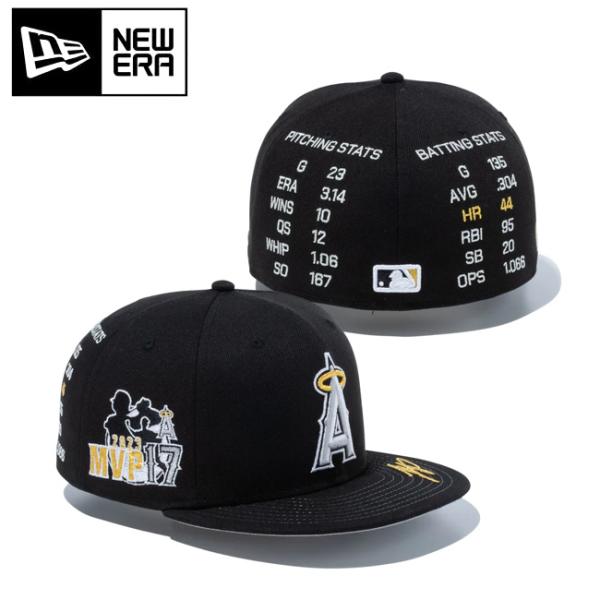 NEWERA ニューエラ 59FIFTY Shohei Ohtani American League MVP &amp; Home Runs Leaders ロサンゼルス・エンゼルス ブラック×ゴールド 14339796 【 メモリアル キ...
