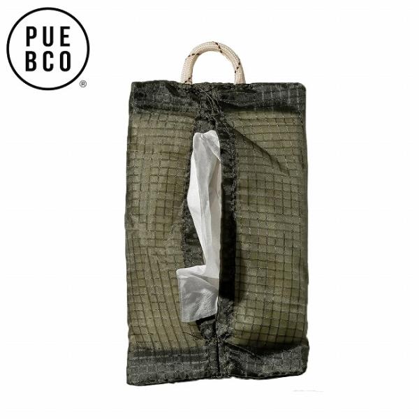 PUEBCO プエブコ VINTAGE PARACHUTE TISSUE COVER / Pocket ビンテージパラシュートティッシュカバー/ポケット Olive 109602 【 雑貨 キャンプ アウトドア 】【メール便・代引不可】