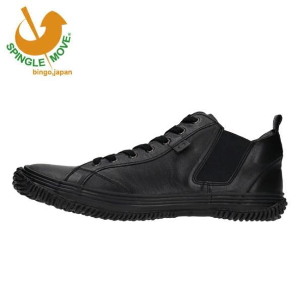 【サイズ交換送料無料】SPINGLE MOVE スピングルムーブ SP-442 Black/Black SP-442-145 【 靴 スニーカー サイドゴア カンガルーレザー 】