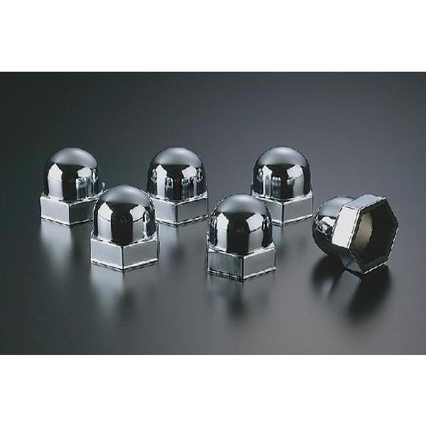 クロームメッキ仕上げで輝きバツグン！ホイールのドレスアップに最適です。ボルト、ナットを泥やホコリから保護します。＊本製品は８ヶ入りです。＊フロント、リヤ共用です。タイヤ着脱する場合はナットキャップをはずした後、工具等で作業を行って下さい。始...