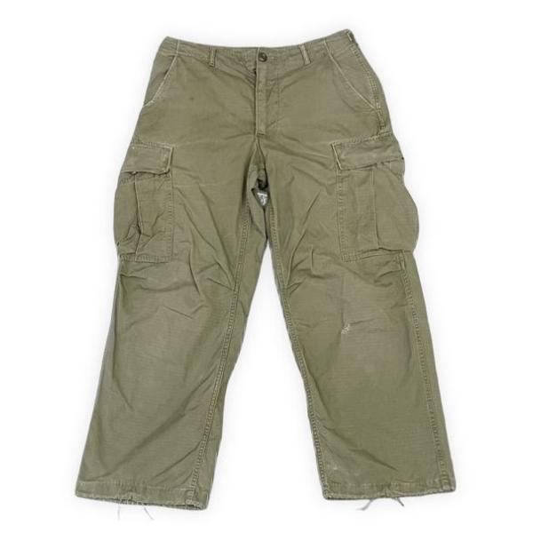 【商品名】US ARMY　TROUSERS, MAN'S, COTTON WIND RESISTANT RIP-STOP POPLIN, OG-107 CLASS 1【サイズ】表記：SHORT SMALL　実寸W80 L70　　　　【状態】...