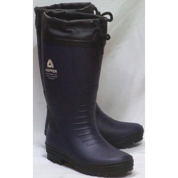 弘進ゴムの紳士用フード付防寒ゴム長靴＜アスパー V-5315MWGF ＞です。ガラス繊維入りのグラスファイバー耐滑底採用で雪道や圧雪道でも滑りにくい長靴です。カバー付きで雪掻き等の作業の時に雪などが入ってきにくいです。つや消しタイプなので落...