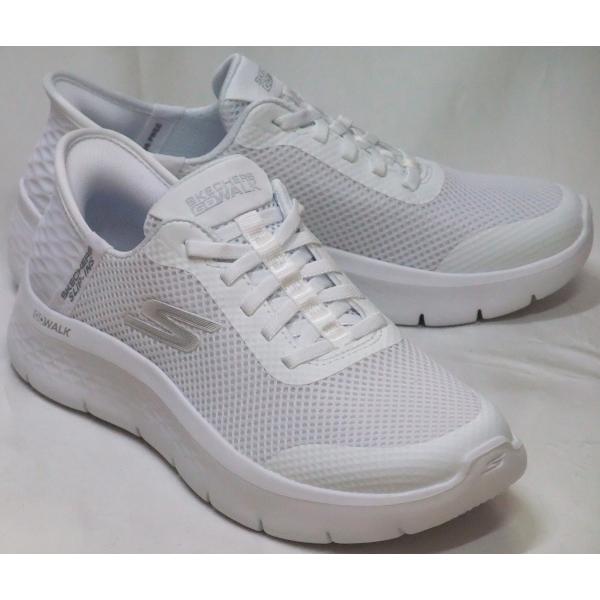 手を使わずに履ける！レディース向けハンズフリースリッポンです。スケッチャーズ スリップインズ ゴーウォーク フレックス - グランド エントリーで歩き、便利で快適な履き心地とクッション性を実感してください。スケッチャーズ独自のヒールピローを...