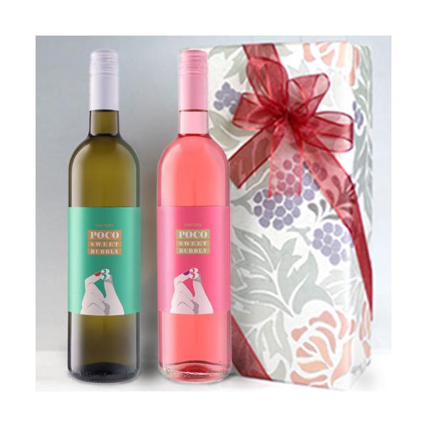ワインにも低アルコールという選択肢を！ とのコンセプトでピエモンテ産のアルコール分3％、弱発泡、甘口ワイン、ポコの2本組ギフトセットです。POCOはイタリア語でちょっとの意味です。フルーティで甘酸っぱい味わいのロゼ。マスカットのような華やか...