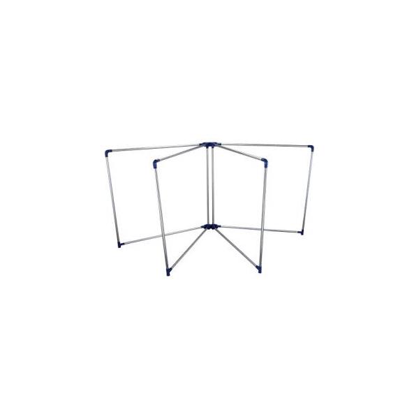 【特長】●さびに強く清潔なステンレスコーティング、折り畳んで省スペース収納。【仕様】●サイズ：幅120×高さ117cm●カラー本体：シルバーABS樹脂：青●材質：ステンレス巻きスチールパイプ、ＡＢＳ樹脂●耐荷重(約)：全体16Kg、一枚当り...