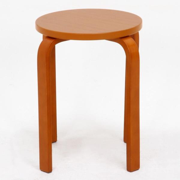 サイズ:幅40×奥行40×高さ44cm    素材・材質:座面/繊維板、脚部/合板    原産国:ベトナム    塗装:ラッカー塗装    スタッキング可能    脚部先端に床傷防止フェルト付きイスやスツールとして使える、定番の木製スツール...