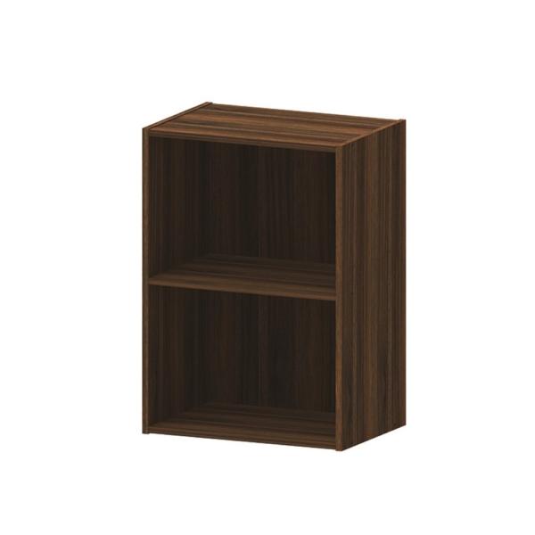 ２段式のカラーボックスです【仕様】●サイズ:幅418×奥行290×高さ592(mm)●表面材：プリント紙化粧繊維板●表面加工：なし●耐荷重天板：8kg固定棚：4kg地板：8kg※耐荷重は測定値であり、保証値ではありません。●ダークブラウン