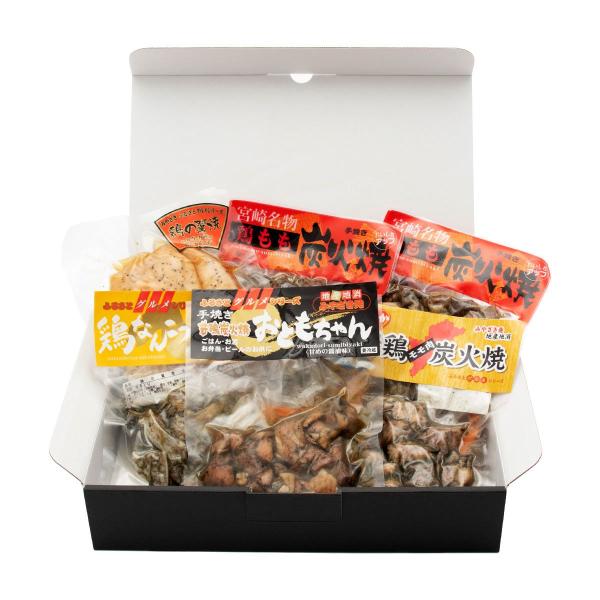 【商品説明】  宮崎名物鶏炭火焼を味、固さ、数種セットにしました。 家族やご親戚、ご友人など、大切な方へのお中元・お歳暮、贈り物にはもちろん、ご自宅用にお取り寄せグルメとしても大変ご好評いただいております。 是非この機会にお試しください。
