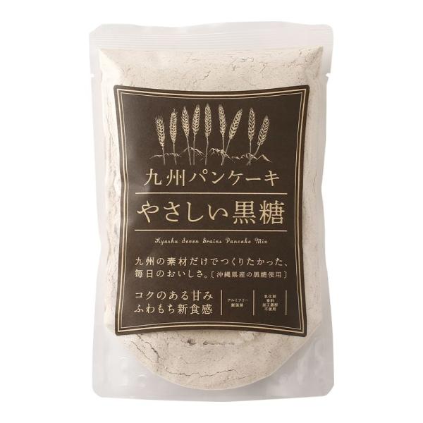 【商品説明】九州産の厳選素材で作ったパンケーキミックスです。 沖縄県産の黒糖を使った、やさしい甘さと豊かな風味を楽しめるパンケーキミックスです。 小麦粉(大分・他九州)、黒糖(沖縄)、赤米(福岡)、胚芽押麦(佐賀)、もちきび(長崎)、黒米(...